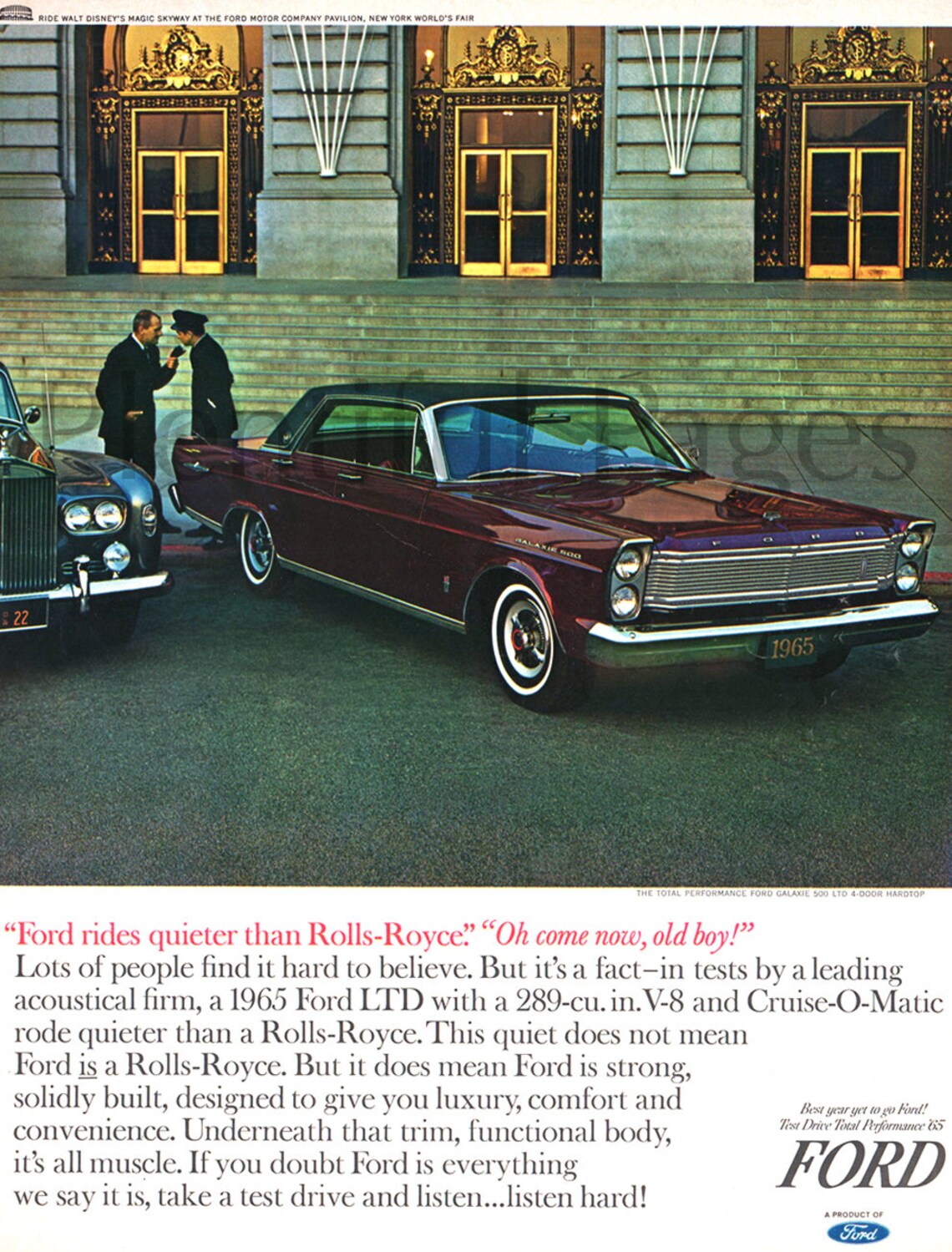 1965 Ford Vintage Ad, 1965 Ford LTD, Retro Car Ad, Advertising Art ...