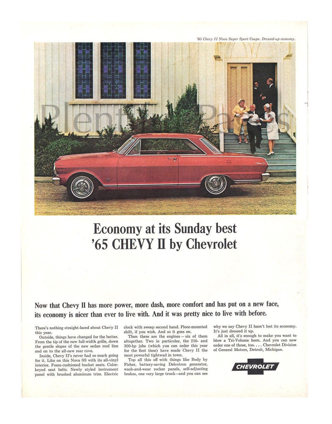 1965 Chevrolet II Vintage Ad, 1960's Chevrolet, Advertising Art, Retro ...