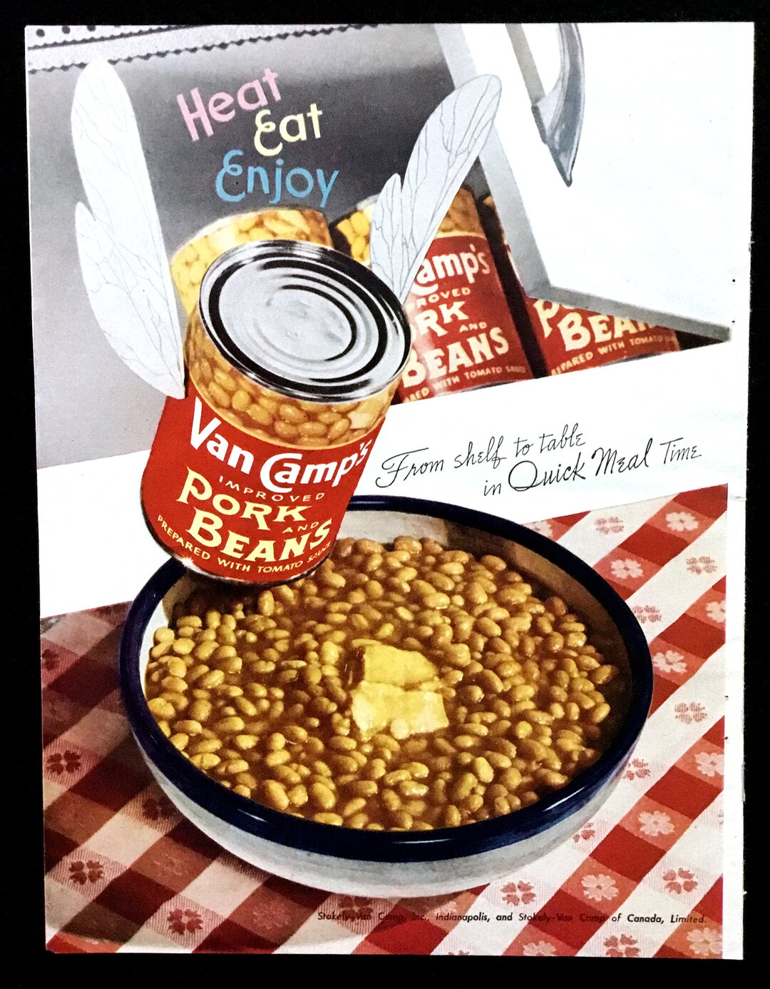 1948 Van Camp's Pork and Beans Ad, Vintage Magazine Print - Etsy