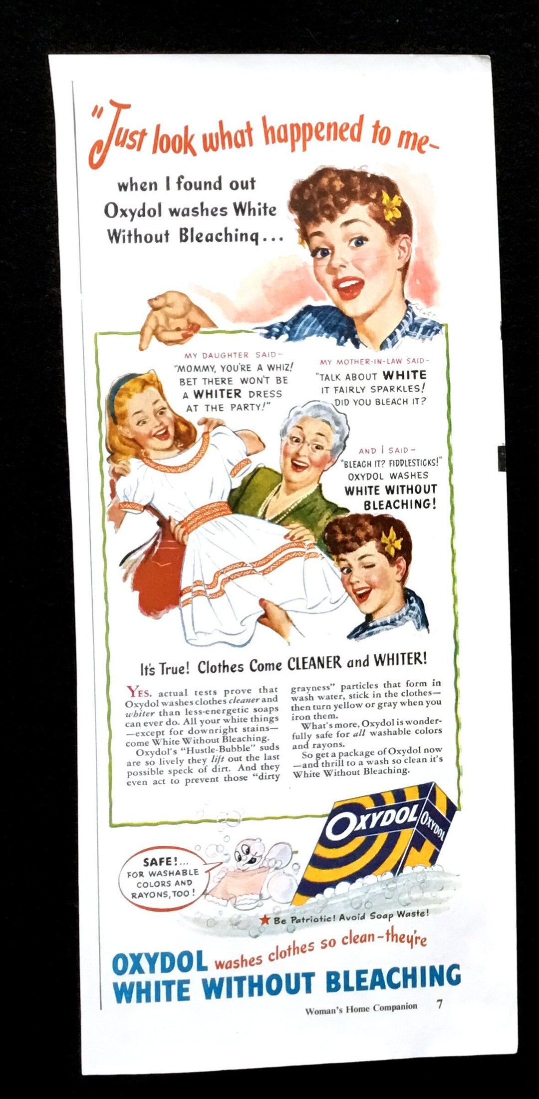 1946 Oxydol Vintage Ad, Advertising Art, 1940's Laundry, Magazine Ad ...