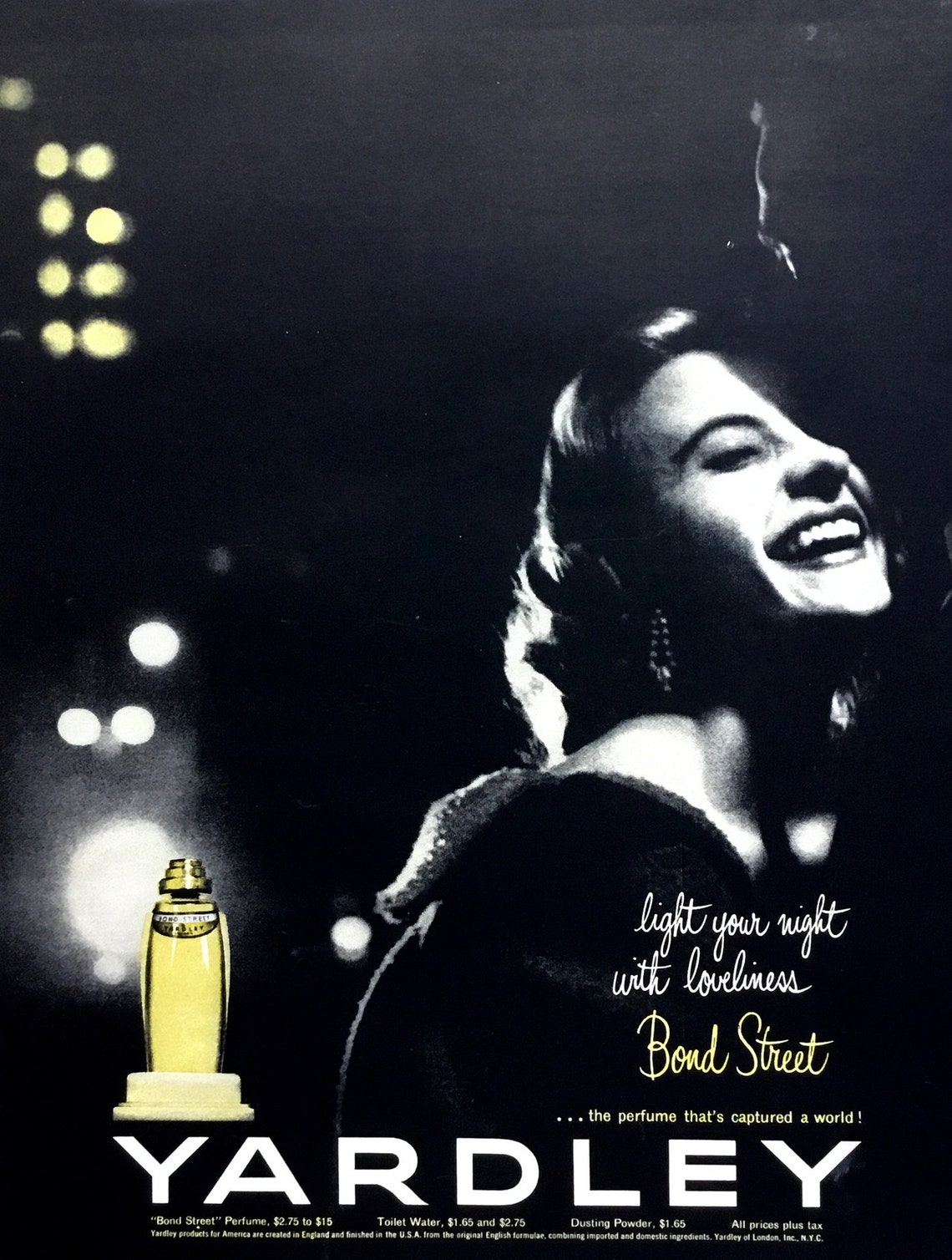 1952 Yardley Bond Street Perfume Ad, Vintage Magazine Print - Etsy