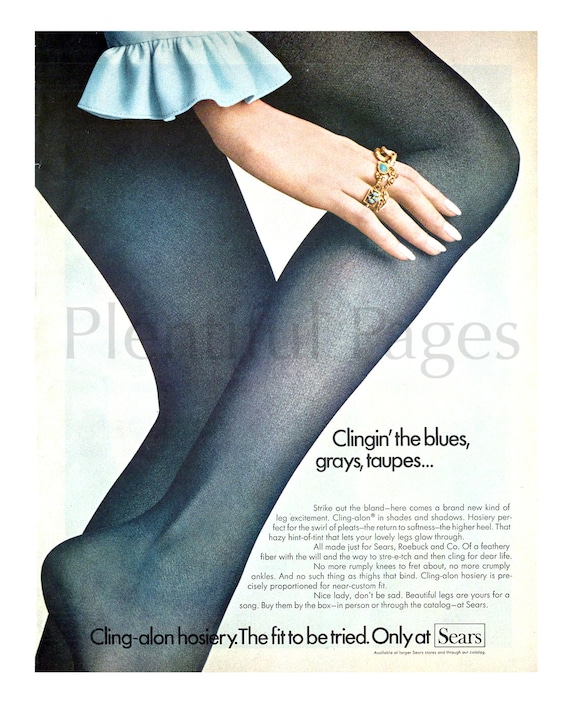 1969 Sears Cling-alon Hosiery Vintage Ad 1960's Fashion | Etsy