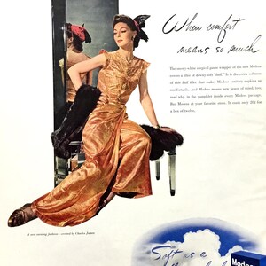 1940 Modess Vintage Ad, Advertising Art, Magazine Ad, 1940's Fashion ...