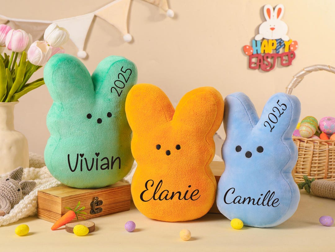 Easter Peeps Bunny Plush, Personalized Peeps Bunnies, Easter Basket Toy ...