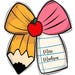 Custom Text Teacher Bow PNG, Hand-drawn Doodle, School Pencil Bow Png ...