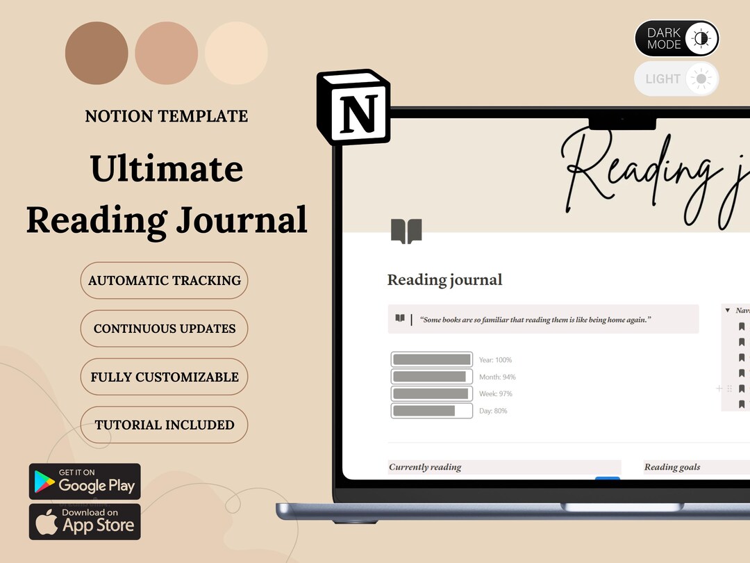 Reading Tracker Notion Template I Reading Journal Notion Template ...