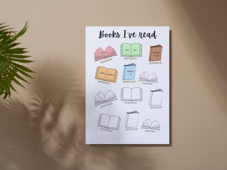 Reading Tracker Bullet Journal Template, Printable Journal Template ...