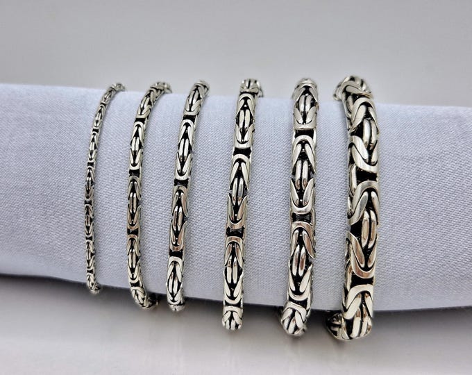 8mm 925 Sterling Silver Men's Women's Braided Bali Style Byzantine ...