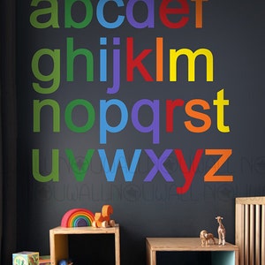 Removable Rainbow Alphabets Bold Modern and Minimalist Wall Decal Wall ...
