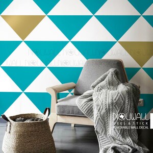 Removable Triangles Wall Pattern Wallpaper Geometric Wall Decal Wall ...