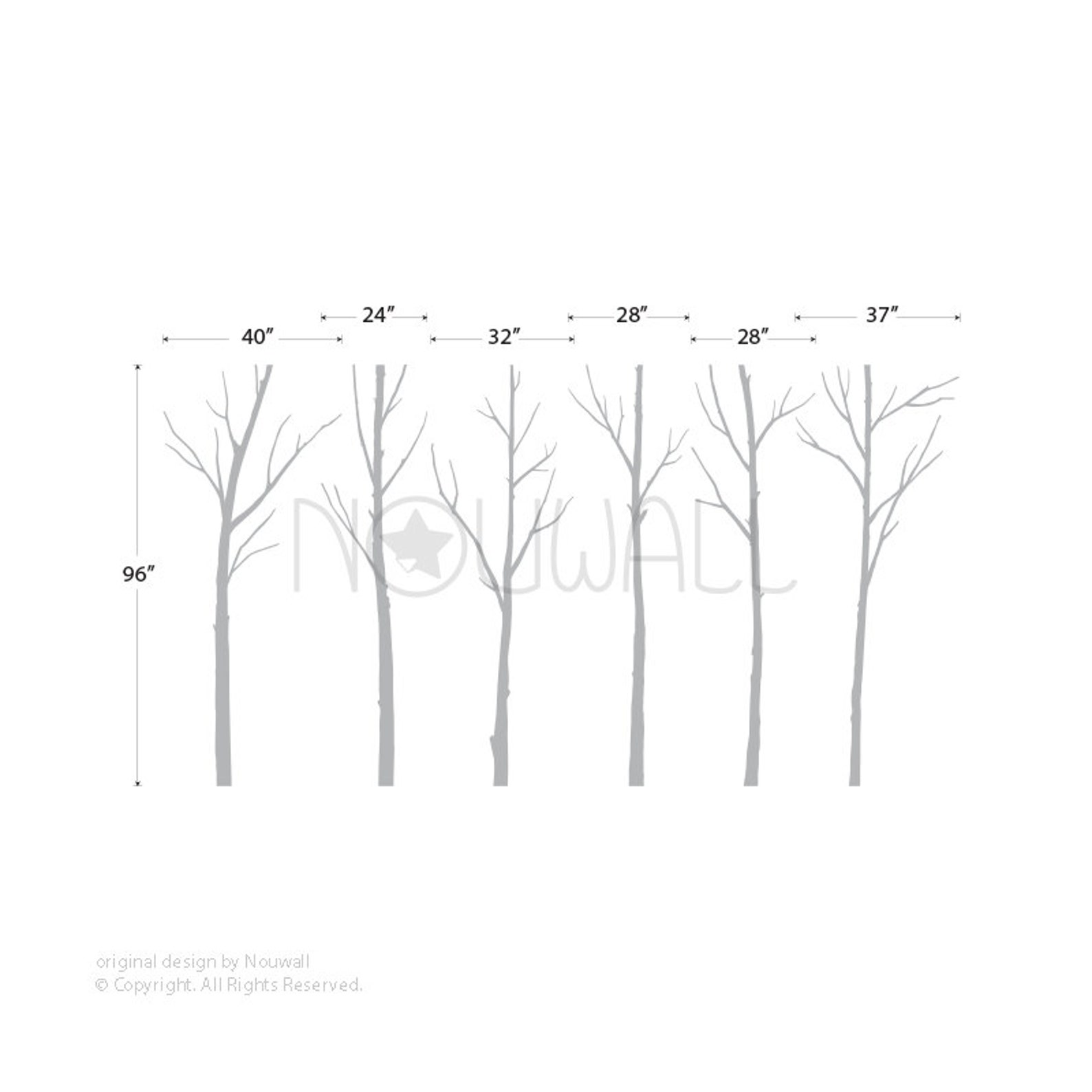 Winter Tree Wall Decal Living Room Wall Decals Wall Sticker Home Decor ...