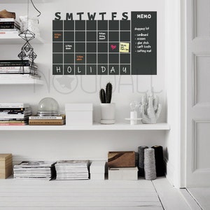 Chalkboard Wall Calendar Monthly Planner Use With Rewritable Chalk Ink ...