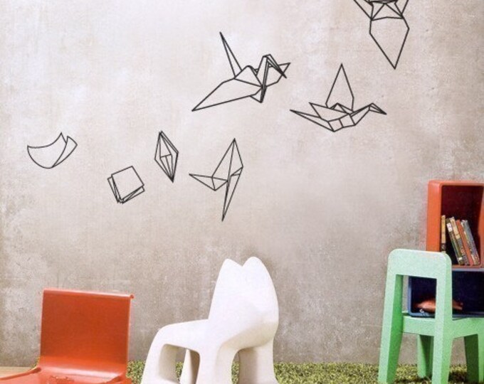 Vinyl Wall Sticker Decal Art Paper Evolving Into Origami - Etsy
