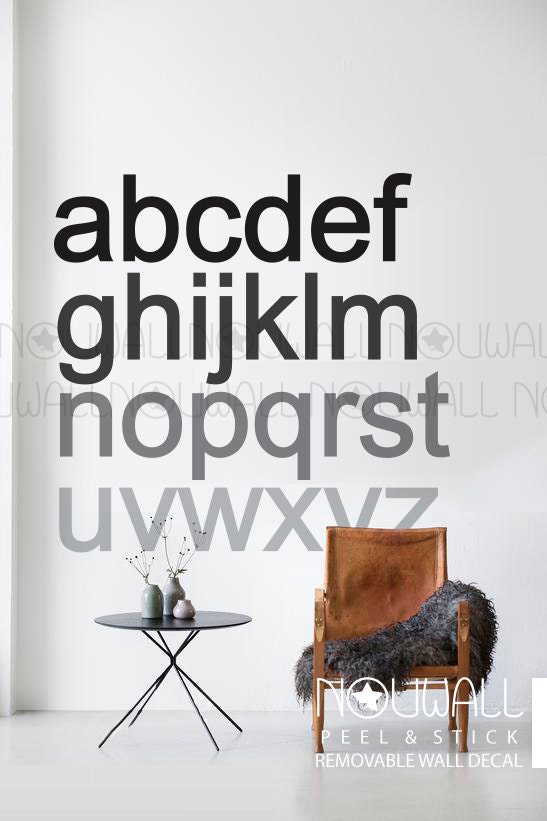 Removable Monochromatic Alphabets Black and White Bold Modern and ...