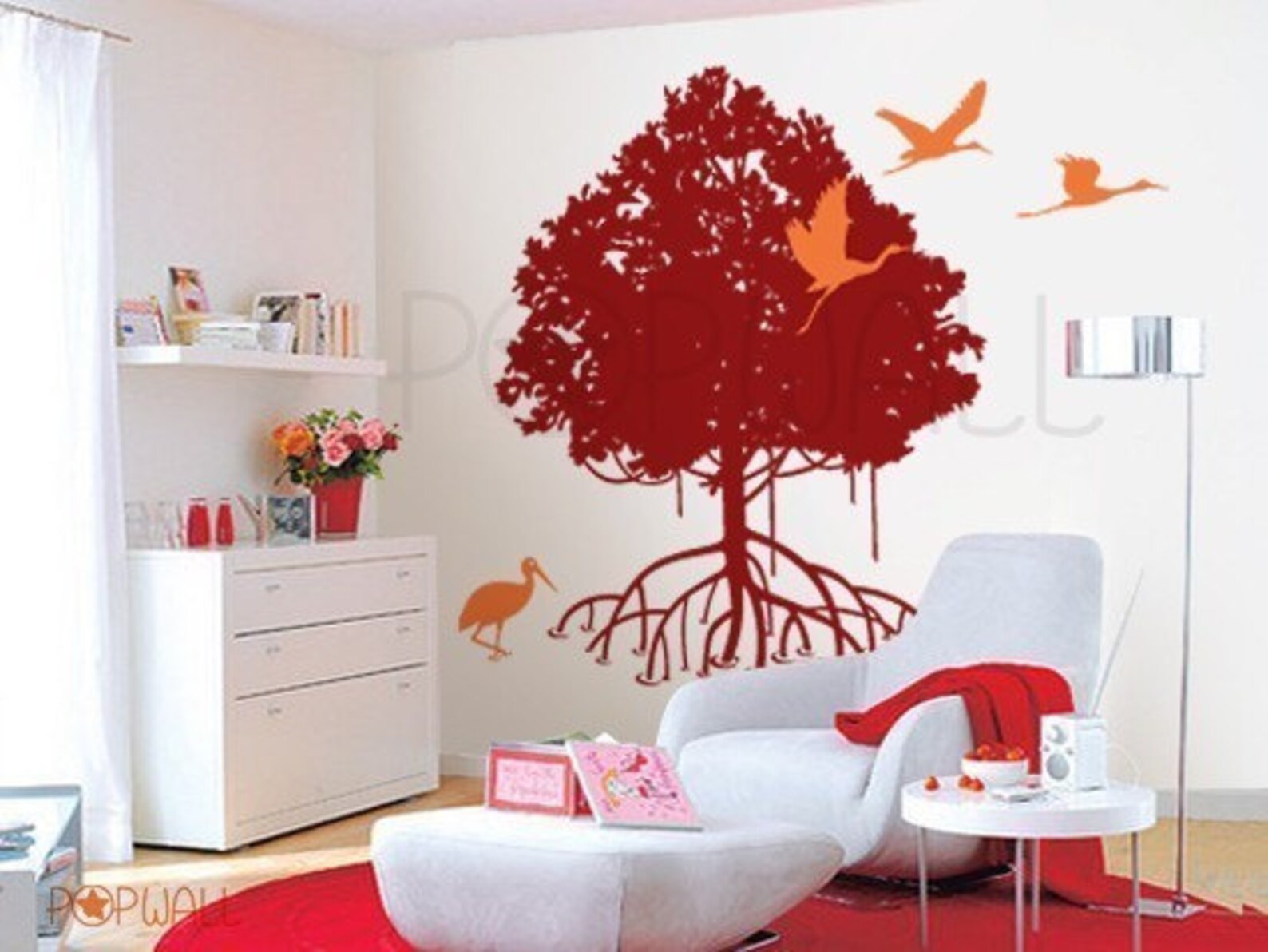 Mangrove Tree Wall Decal and Storks Wall Decal, Birds, Nature Wall ...