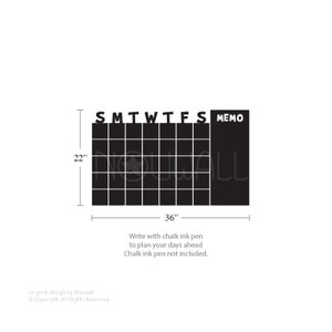Chalkboard Wall Calendar Monthly Planner Use With Rewritable Chalk Ink ...