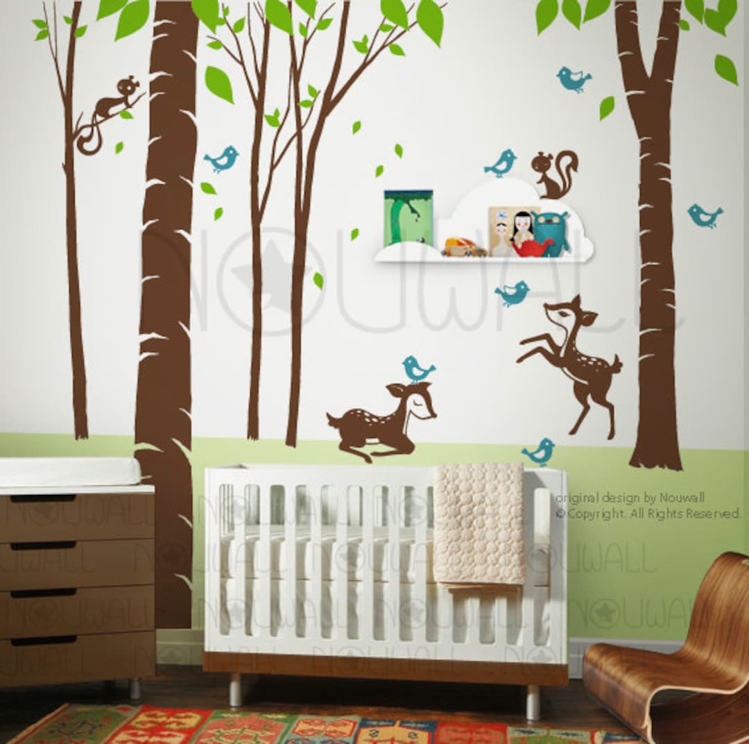 Art Wall Sticker Wall Decals Tree Decal Fairy Tale Woodland Animal ...