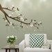 Wall Decal Sticker Magnolia Branch With White 3D Flowers and Sage Green ...