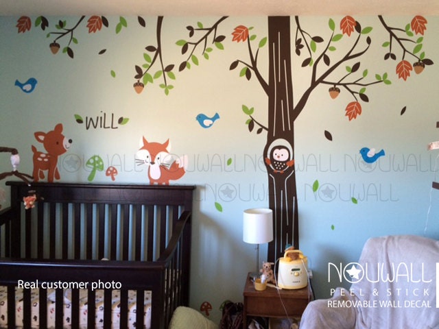 Carters Woodland Friends Tree Forest Friends With Custom Name Bear Wall ...