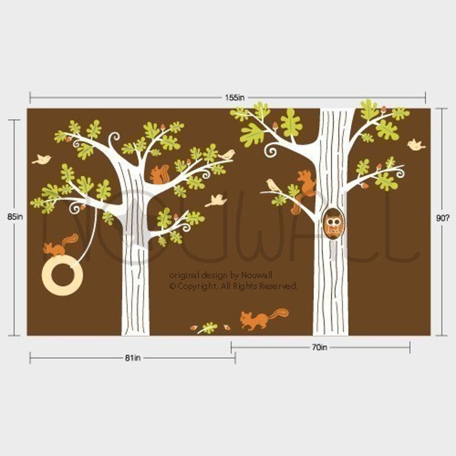 Kids Wall Decals Wall Sticker Tree Wall Decal Animals in - Etsy