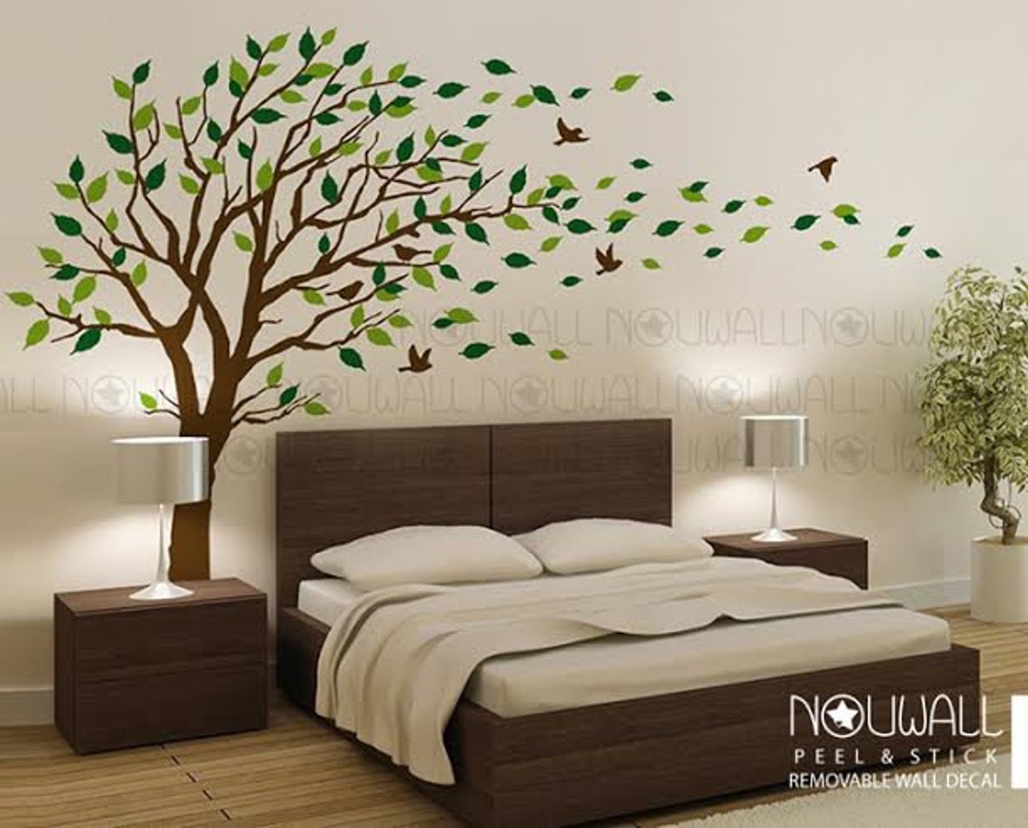 Removable Windy Tree Wall Decal Living Room Bedroom Wall | Etsy