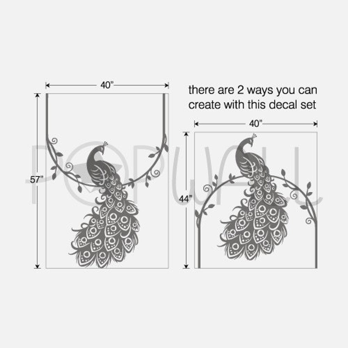 Wall Decals Wall Sticker Art Peacock Wall Decal - Etsy