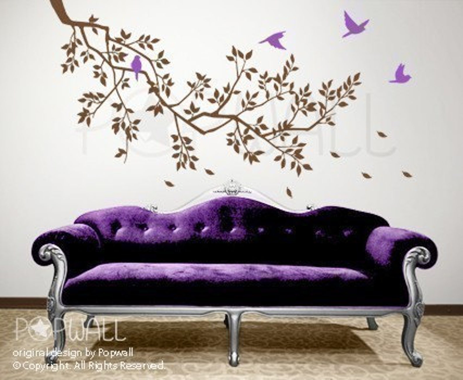 Vinyl Wall Sticker Decal Spring Branch and Flying Birds Decal - Etsy