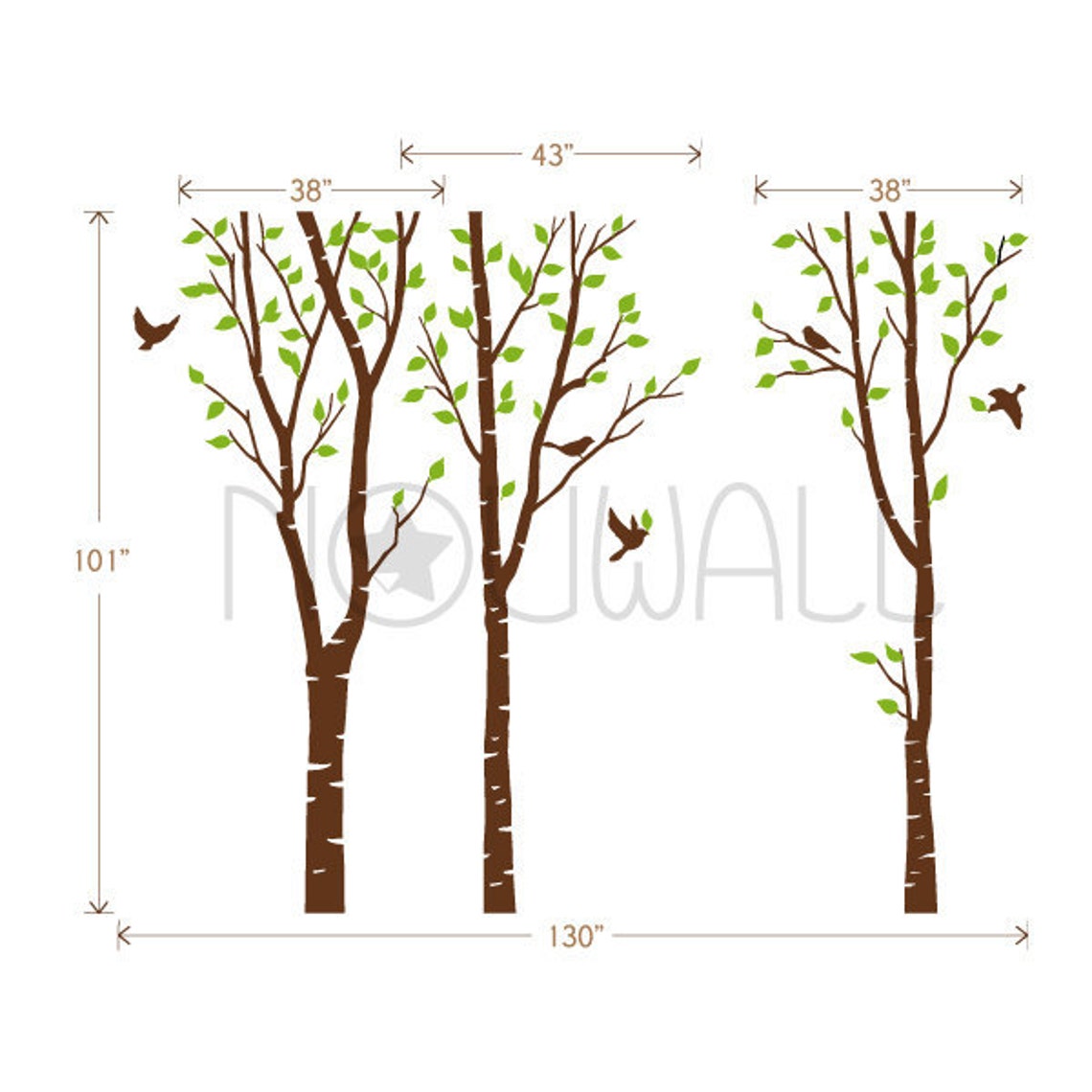Art Tree Wall Sticker Wall Decals Tree Decal New Forest Trees - Etsy