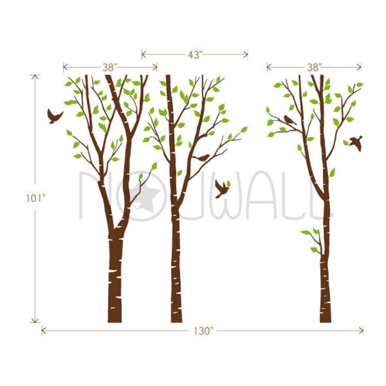 Art Tree Wall Sticker Wall Decals Tree Decal New Forest Trees - Etsy