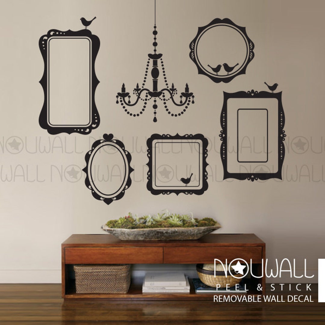 Photo Frames Wall Decal Elegant Chandelier Wall Sticker Living Room ...