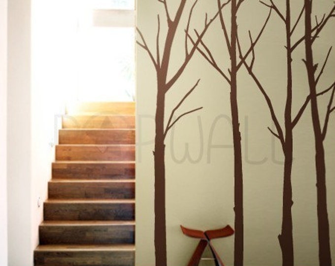 Vinyl Wall Art Sticker Decal Winter Tree Set of 4 Trees - Etsy