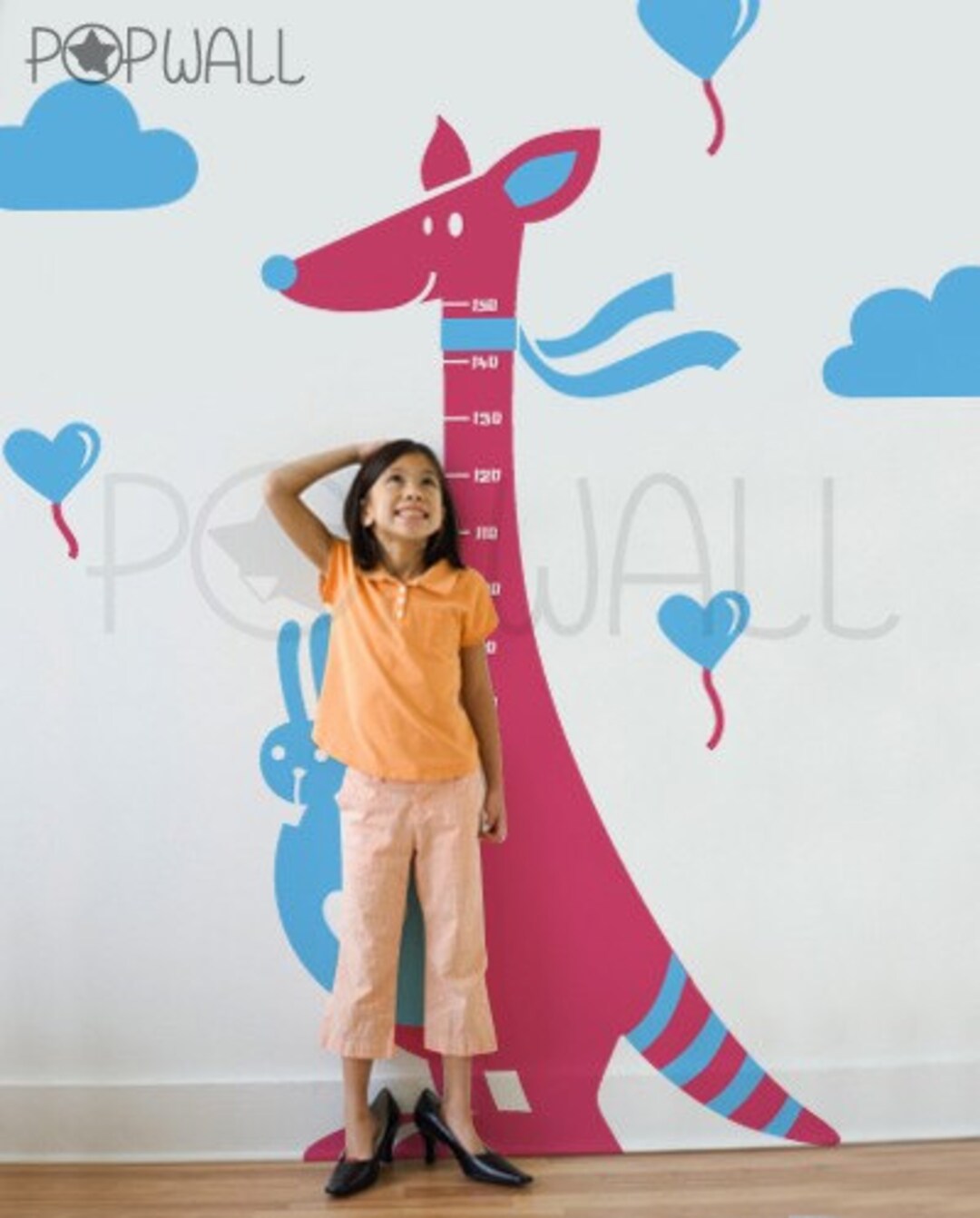 Kangaroo Wall Decal Rabbit Wall Decal Kids Children Growth Charts Wall ...