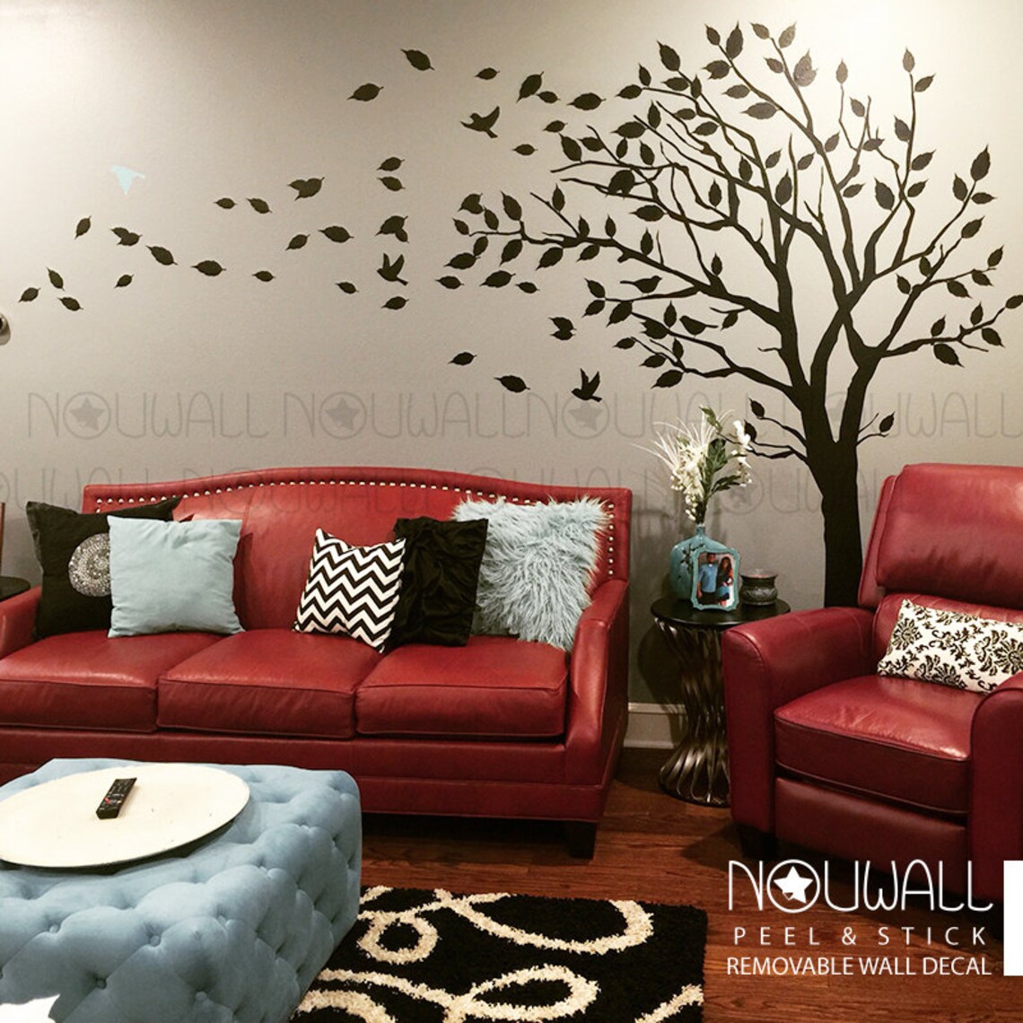 Removable Windy Tree Wall Decal Living Room Bedroom Wall | Etsy