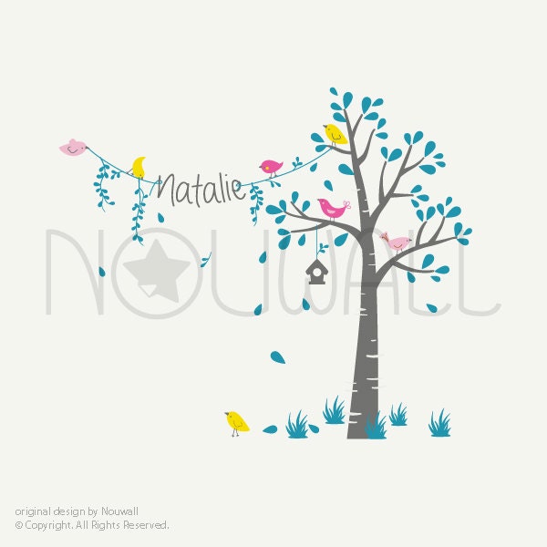 Children Wall Sticker Tree Wall Decals Birdie Tree with | Etsy