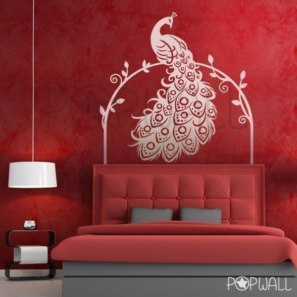 Peacock Wall Decal Etsy