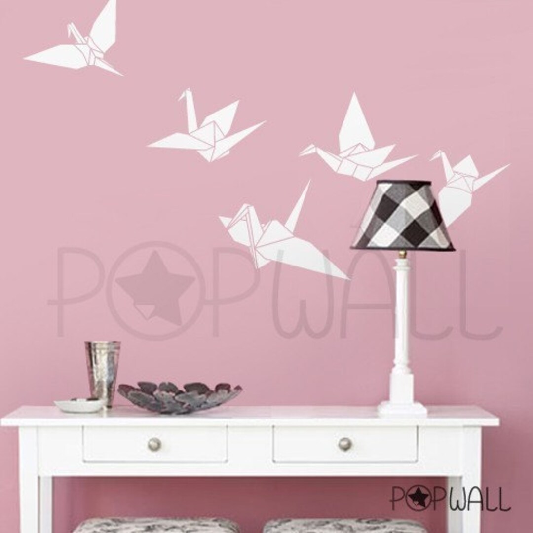 Origami Bird Wall Decal Crane Wall Decals Wall Sticker Vinyl Art Wall ...