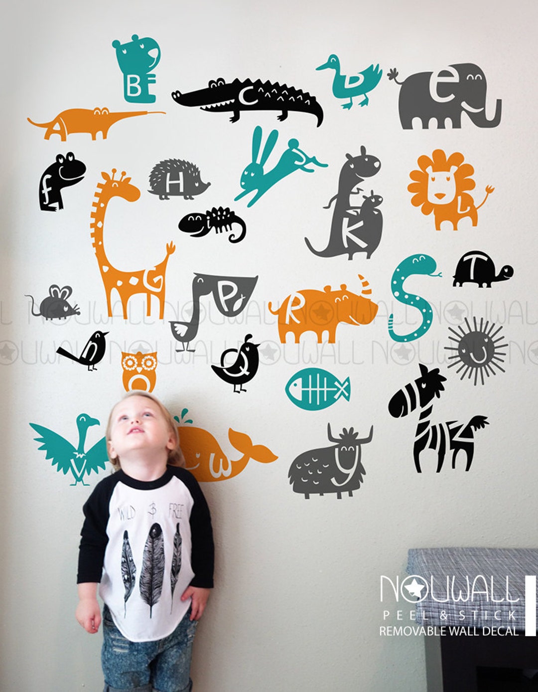 Alphabets Frieze ABC Animals for Children Playroom Baby Nursery Wall ...