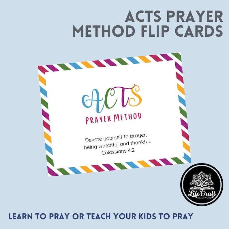 ACTS Prayer Method Flip Cards - Etsy