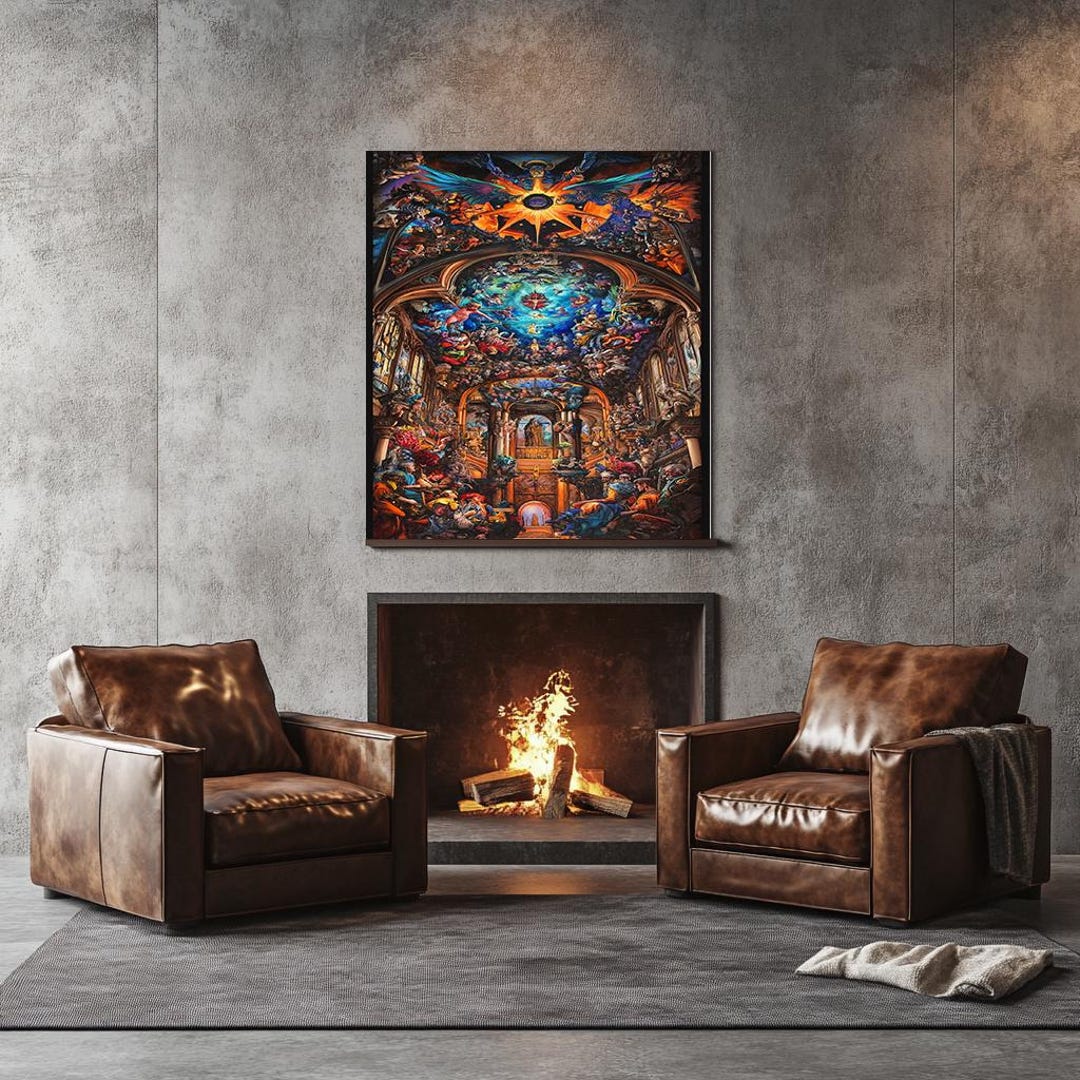 Cathedral Ceiling Wall Art Renaissance Religious Canvas Print Classical ...