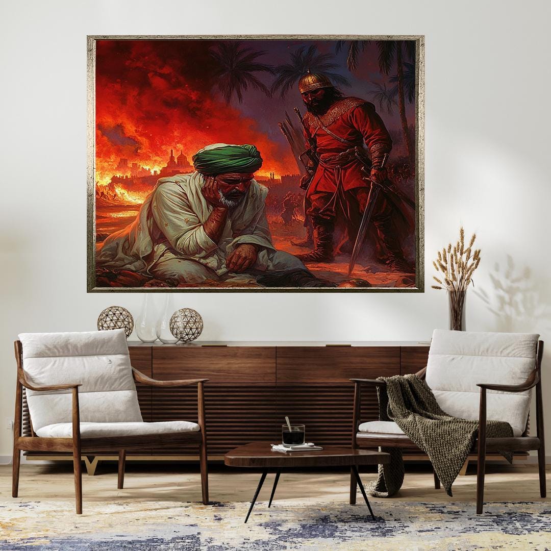 Historical Battle Wall Art Dramatic Middle Eastern Canvas Print Red ...