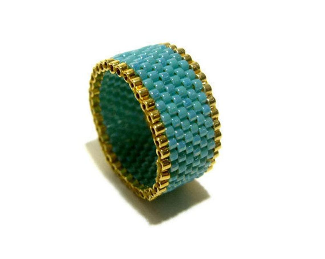 Beaded Peyote Stitch Ring PDF Pattern – DIY Beading Tutorial, Miyuki ...