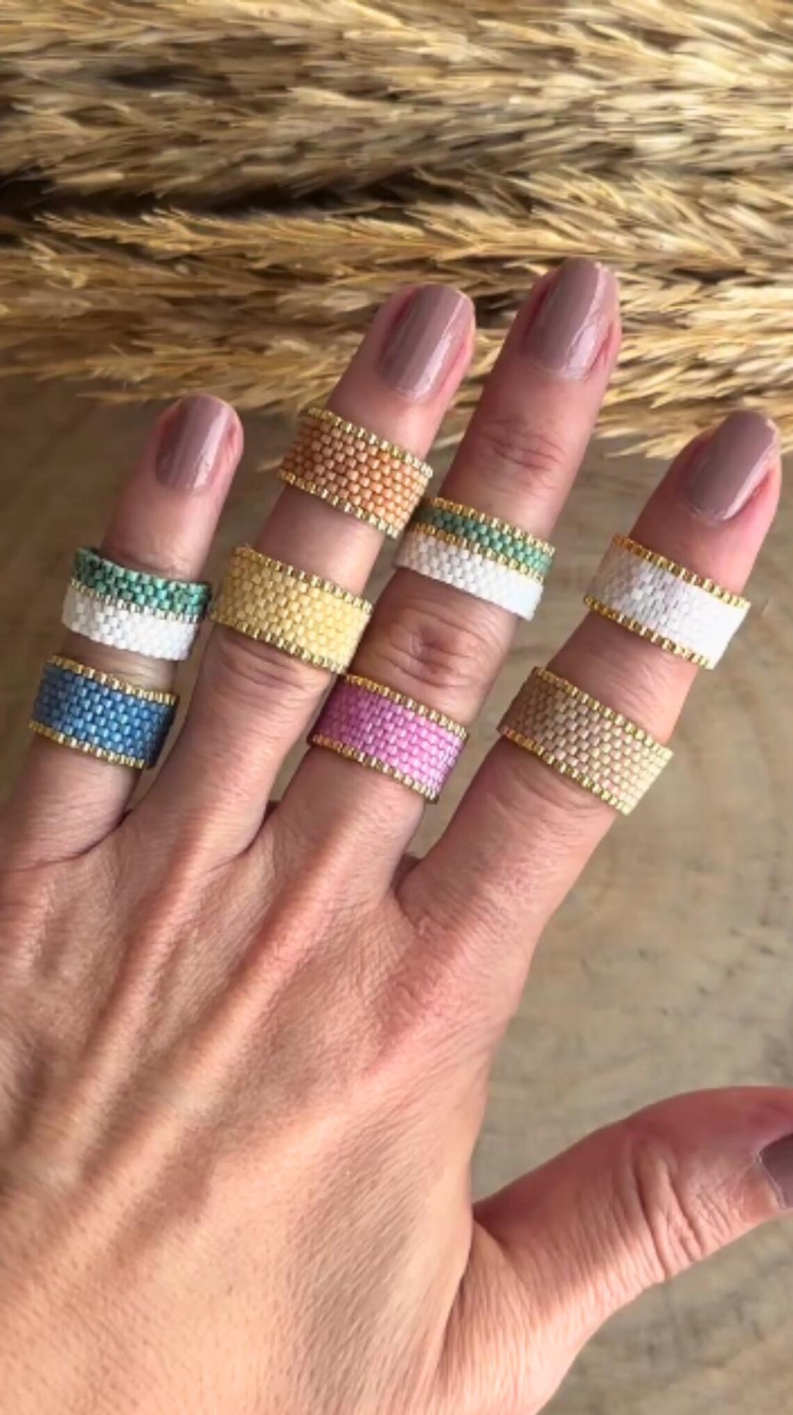 Beaded Peyote Stitch Ring PDF Pattern – DIY Beading Tutorial, Miyuki ...