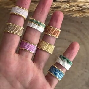 Beaded Peyote Stitch Ring PDF Pattern – DIY Beading Tutorial, Miyuki ...