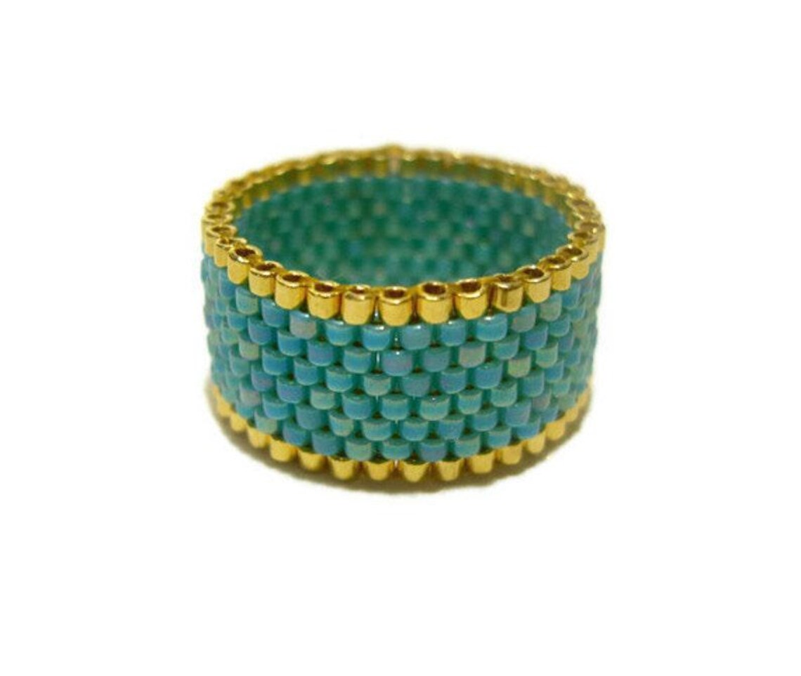 Beaded Peyote Stitch Ring PDF Pattern – DIY Beading Tutorial, Miyuki ...