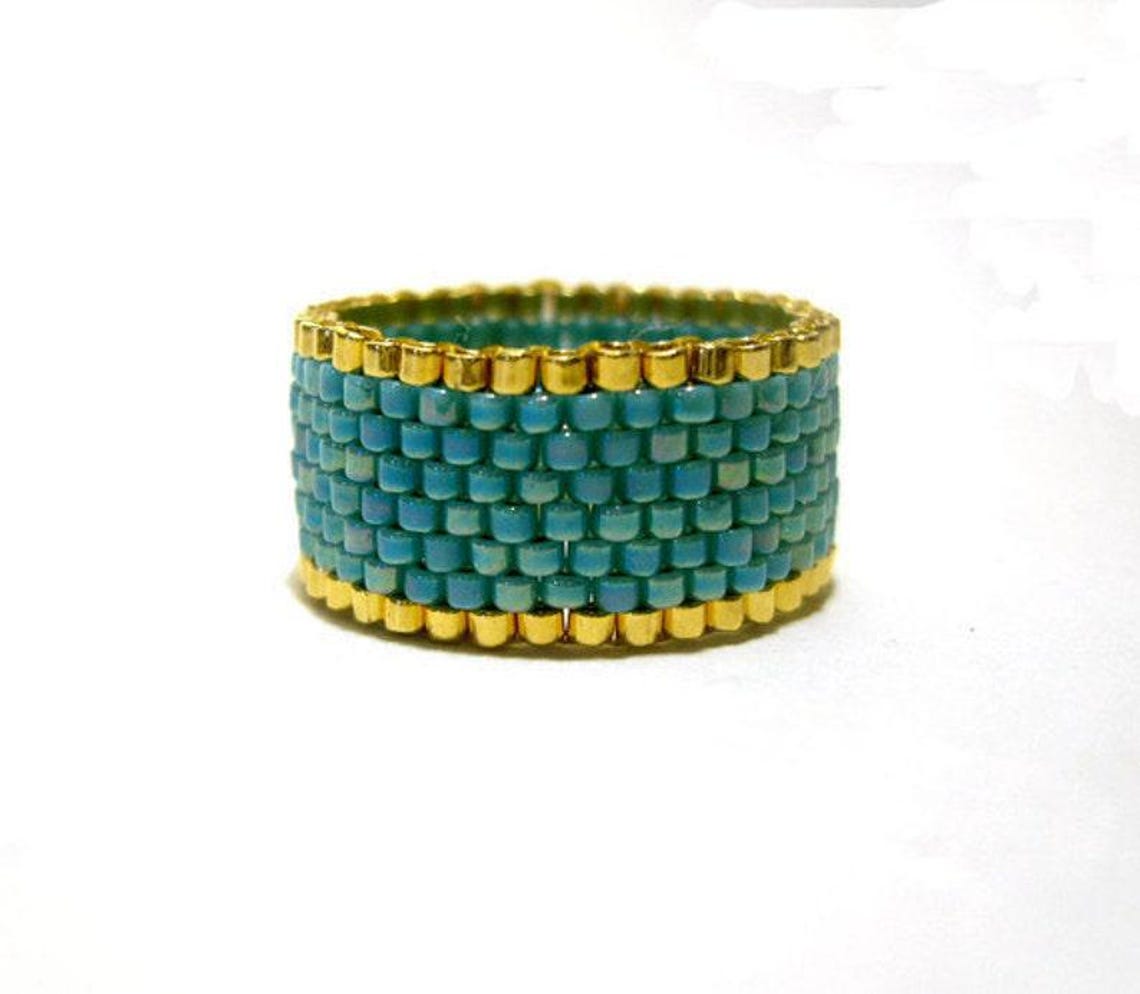 Beaded Peyote Stitch Ring PDF Pattern – DIY Beading Tutorial, Miyuki ...