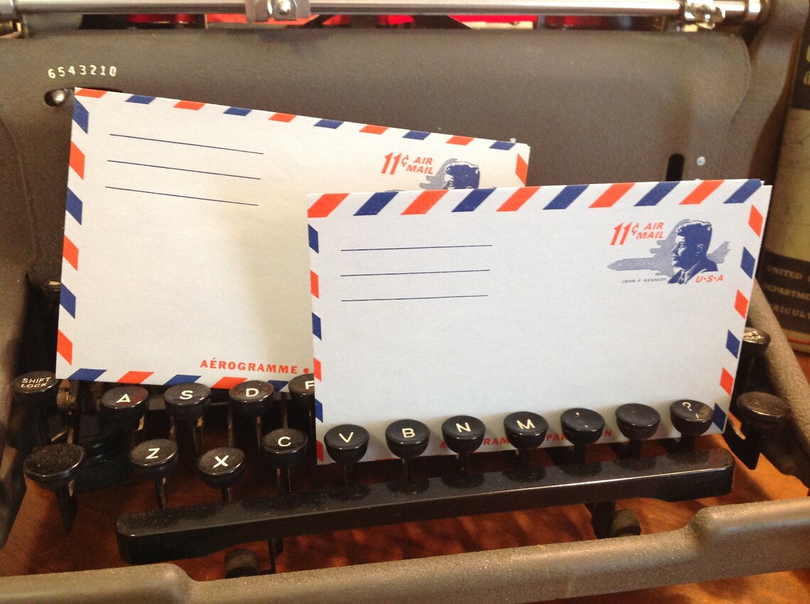 Vintage Unused John Kennedy Airmail Notes Set of Two | Etsy