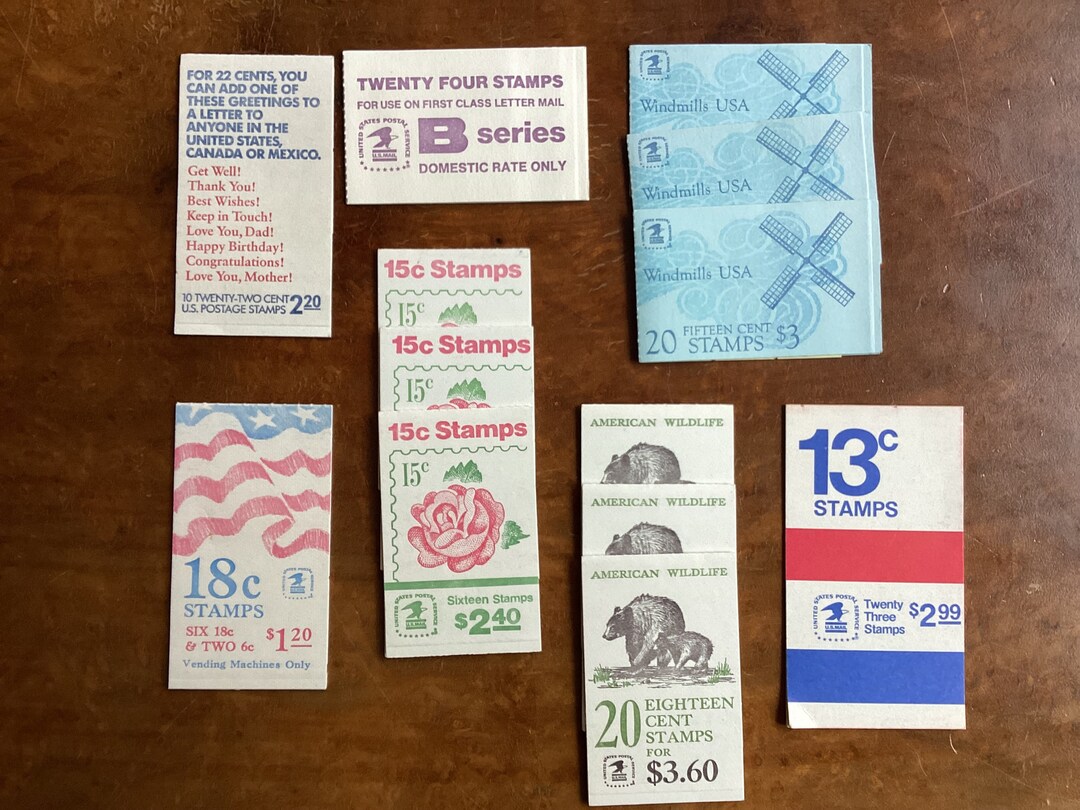 Collection of 13 USPS Stamp Booklets / 1970s and 1980s / All Complete ...