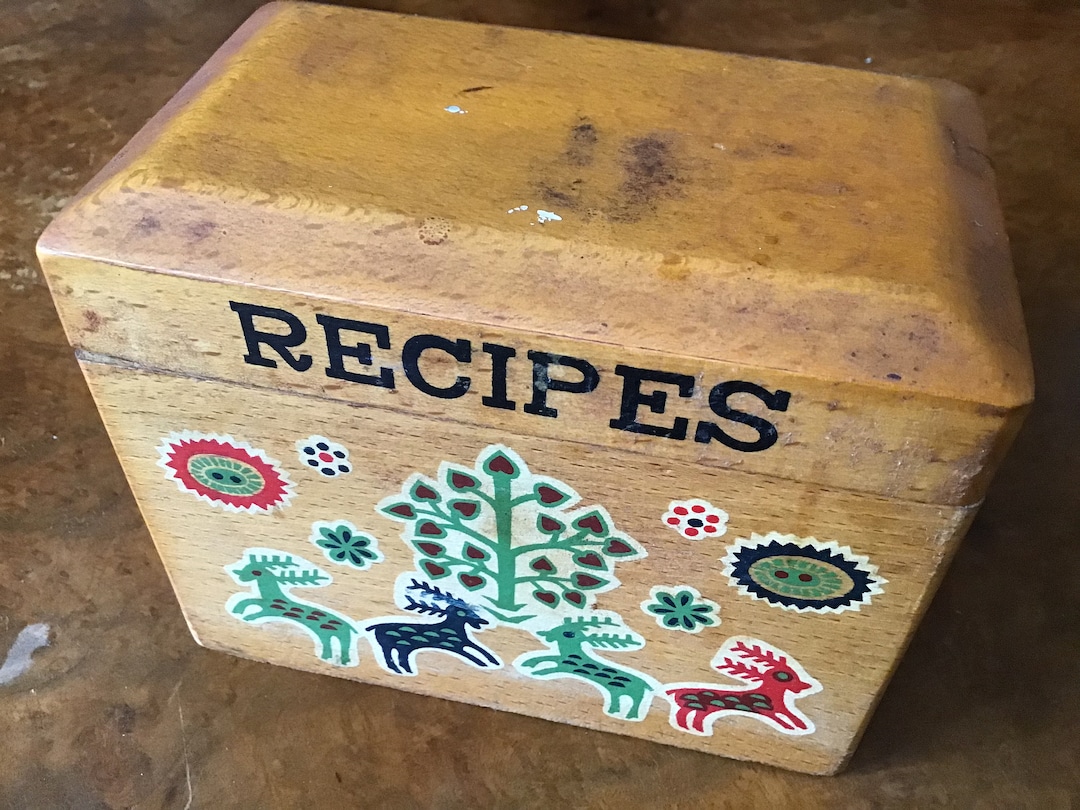 Vintage Recipe Box / Handwritten Recipes and Blank Recipe - Etsy