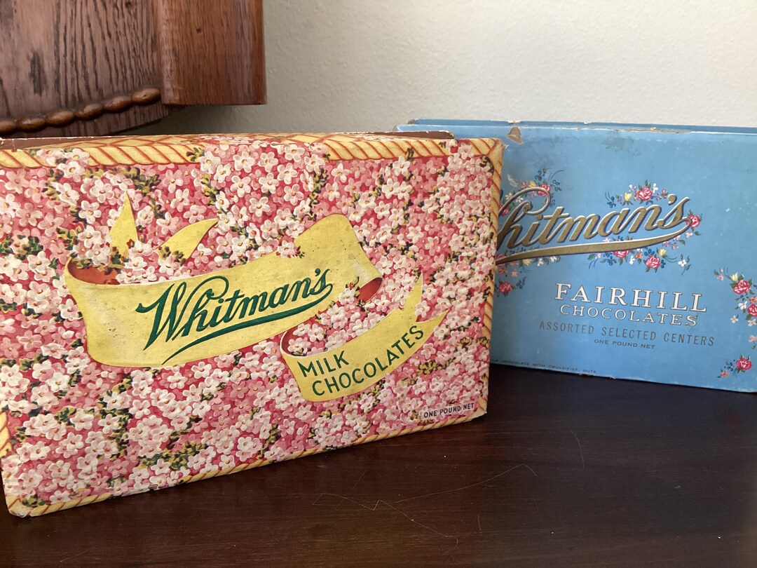 Set of Two Whitman Candy Boxes / 1940s / Cardboard Boxes / Floral - Etsy