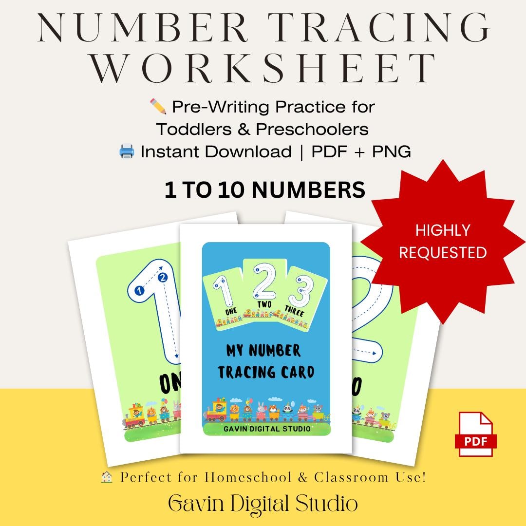 0-10 Number Tracing Worksheets Printable | Preschool & Kindergarten ...
